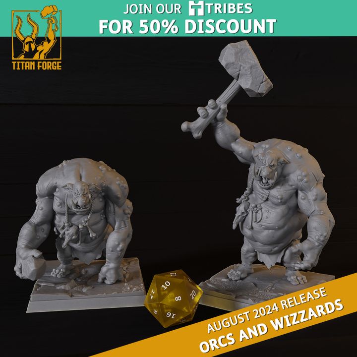 3D Printable Orc Trolls - Titan Forge Miniatures - 2024 - August - Orcs ...