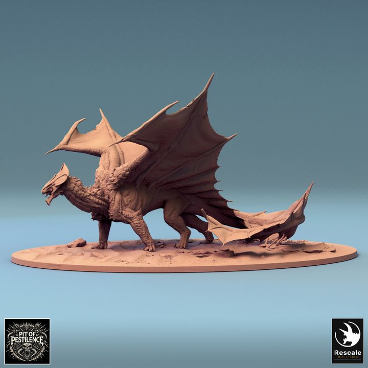 3d Printable Legendary Metallic Brass Dragon Walk By Rescale Miniatures