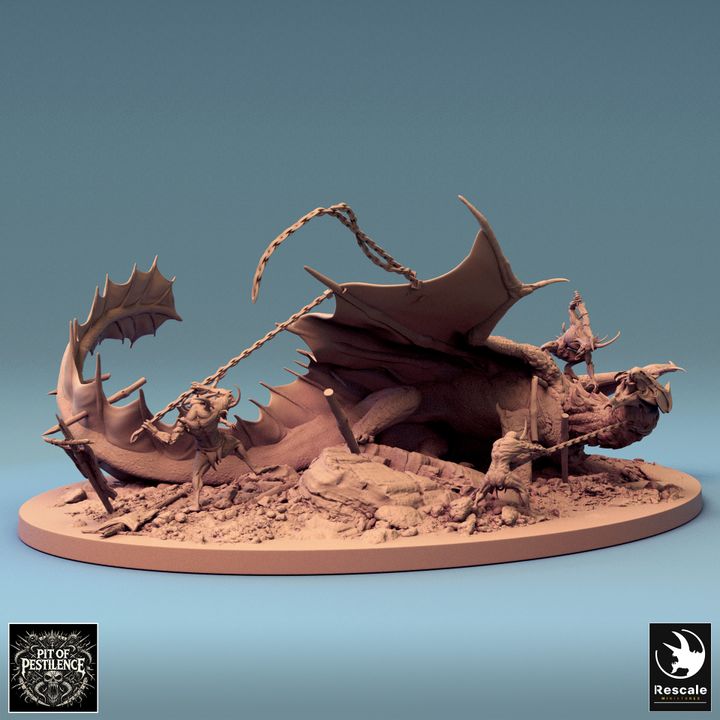 3D Printable Legendary Metallic Brass Dragon Battle Diorama by Rescale ...