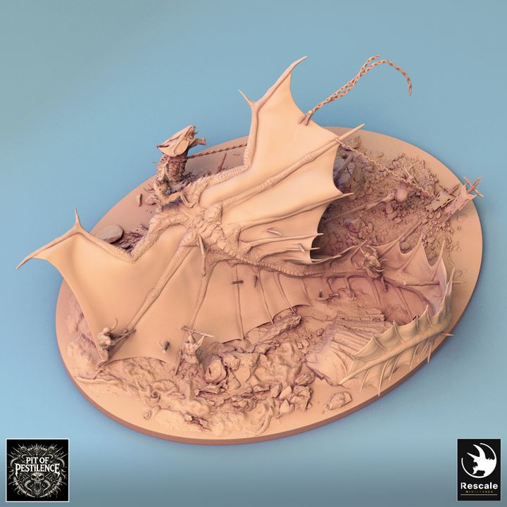3D Printable Legendary Metallic Brass Dragon Battle Diorama by Rescale ...
