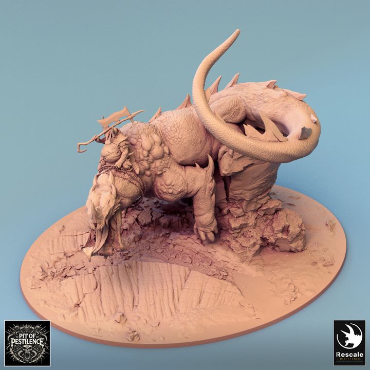 3D Printable Sludgeborn Drake Descent by Rescale Miniatures