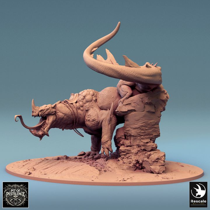 3D Printable Sludgeborn Drake Descent by Rescale Miniatures
