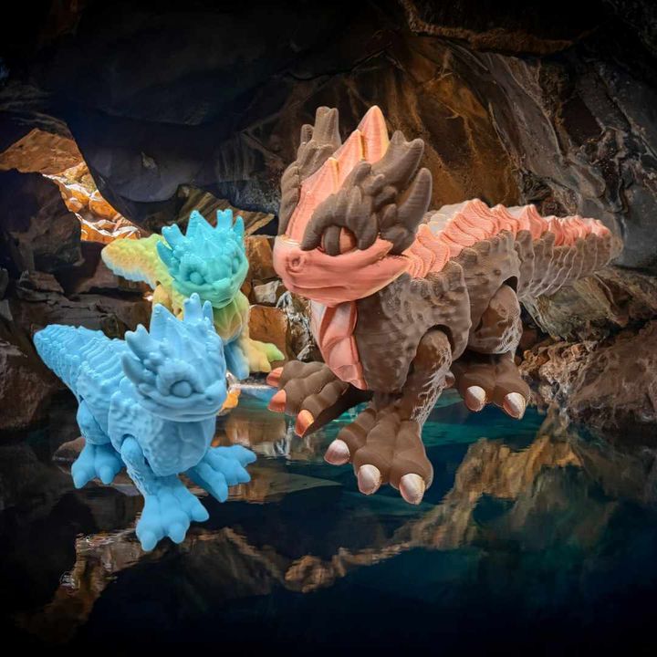 3D Printable Baby Stone Dragon by The Dragon's Den