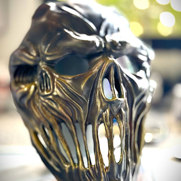 3D Printable Triple skull wearable mask by Nicolas Artiga