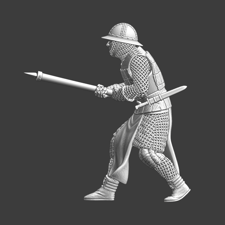 3D Printable Medieval Flanders Militiaman with goedendag by Northern ...