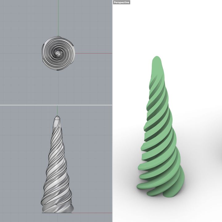3D Printable Spiral cone decoration by zoetion
