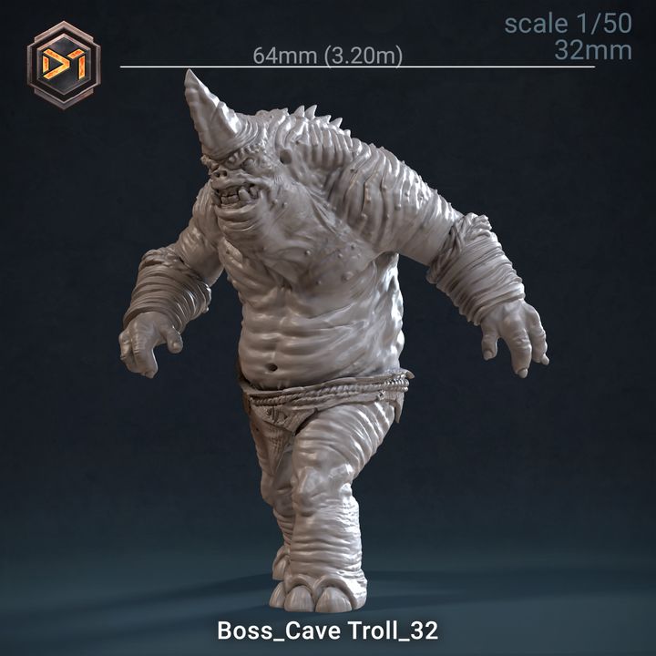 3D Printable Bosses - Cave Troll by Dimensional Maze