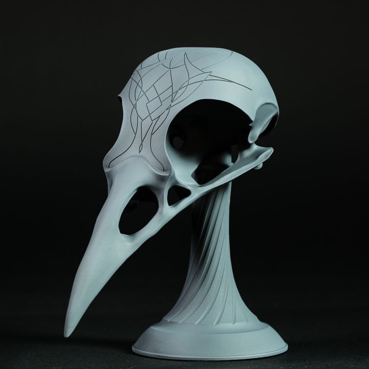 3D Printable Crow Skull (Pre-Supported) by Fotis Mint Studios