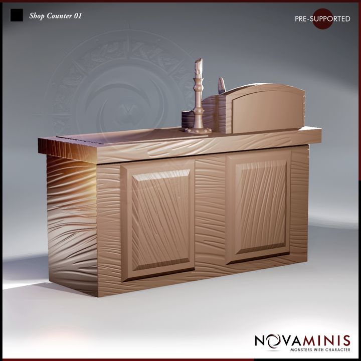 3D Printable Shop Counter 01 by NovaMinis