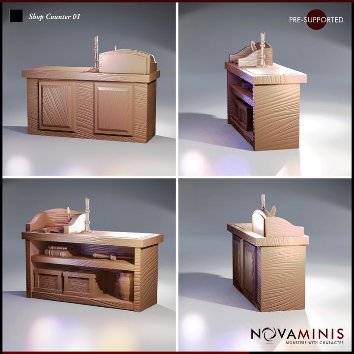 3D Printable Shop Counter 01 by NovaMinis