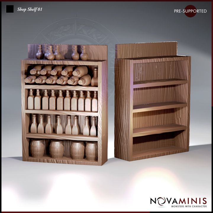 3D Printable Shop Shelves 01 by NOVAMINIS