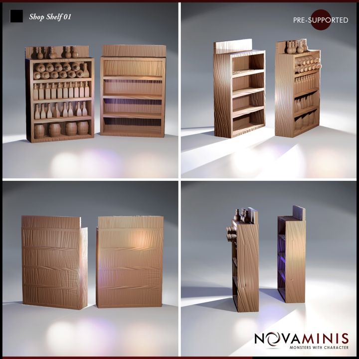 3D Printable Shop Shelves 01 by NOVAMINIS
