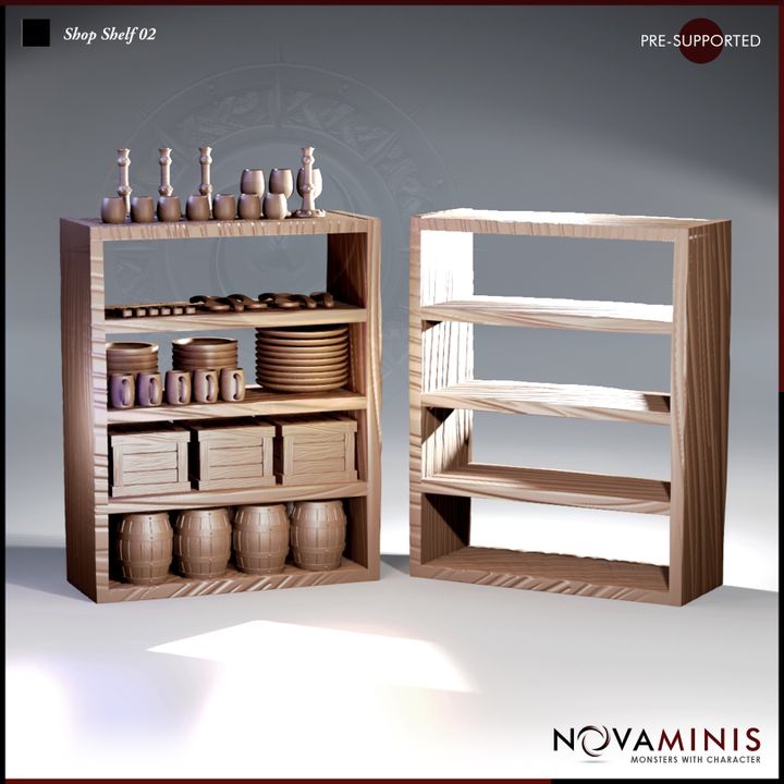 3D Printable Shop Shelves 02 by NovaMinis