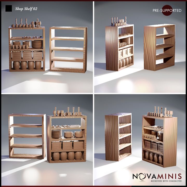 3D Printable Shop Shelves 02 by NovaMinis