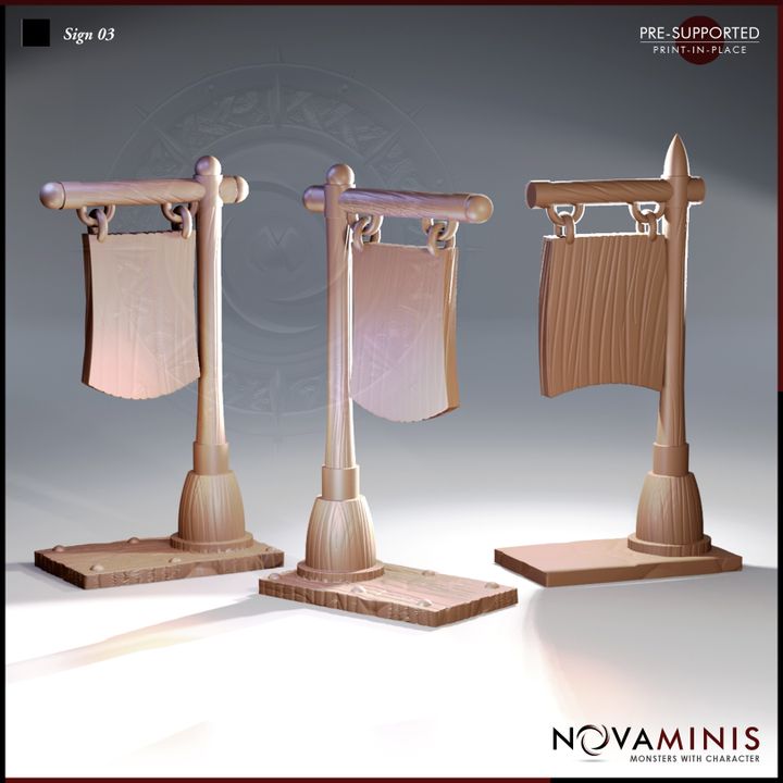 3D Printable Sign 03 by NovaMinis