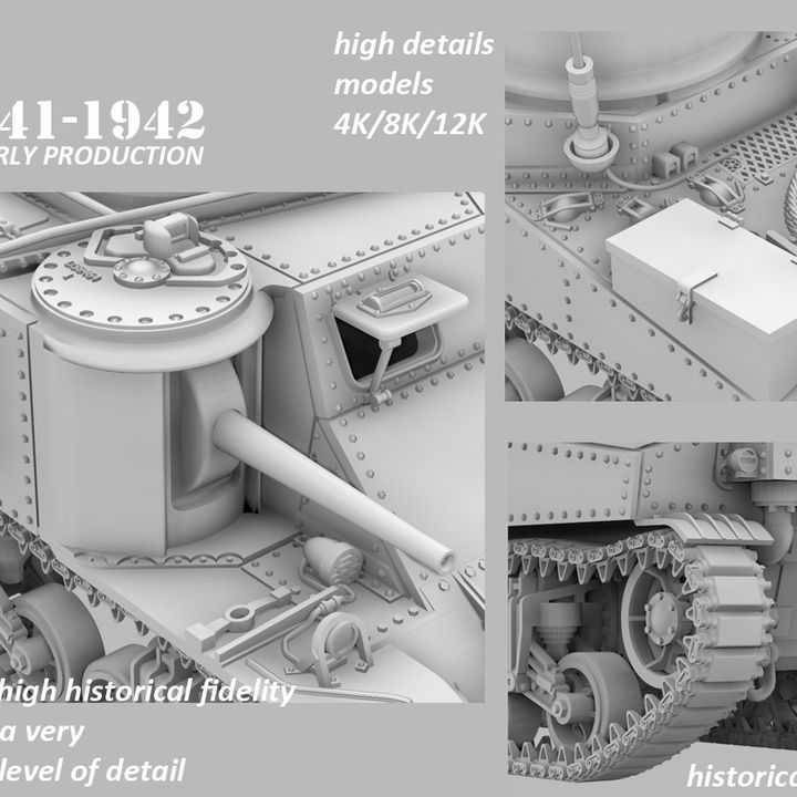 3D Printable M3 Lee early prod (july 1941) by Counlane Models