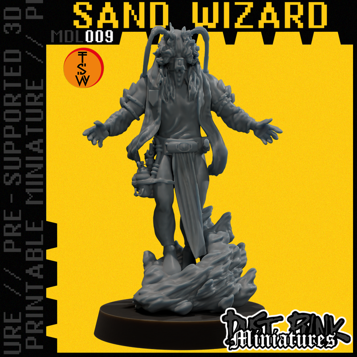 3D Printable MDL009 SAND WIZARD [PRE-SUPPORTED] by Django OCP