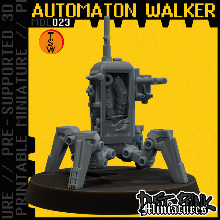 3D Printable MDL023 AUTOMATON WALKER [PRE-SUPPORTED] by Django OCP