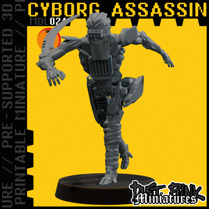 3D Printable MDL024 CYBORG ASSASSIN [PRE-SUPPORTED] by Django OCP