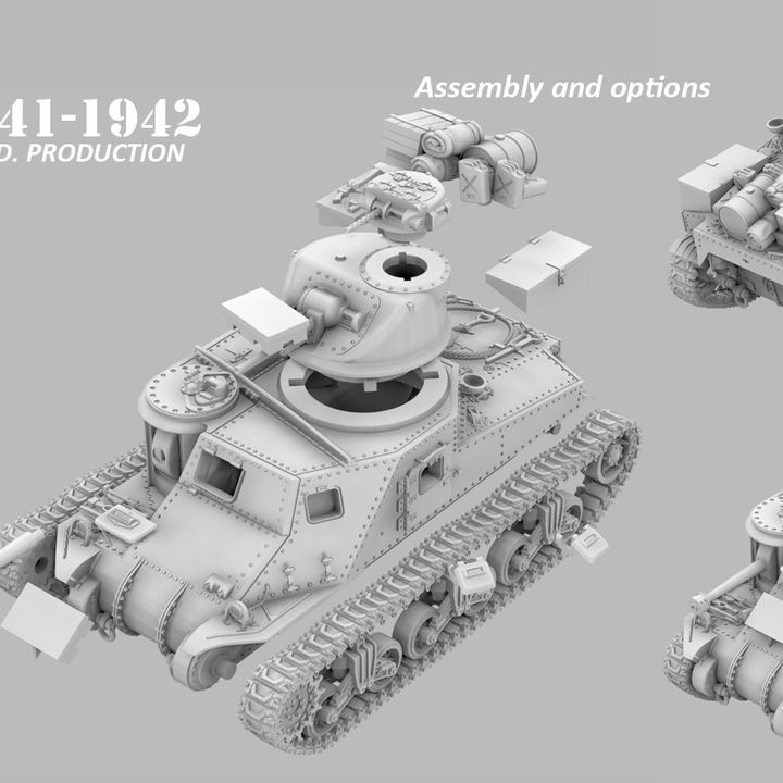3D Printable M3 Lee Mid prod by Counlane Models