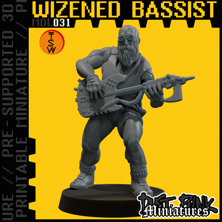 3D Printable MDL031 WIZENED BASSIST [PRE-SUPPORTED] by Django OCP