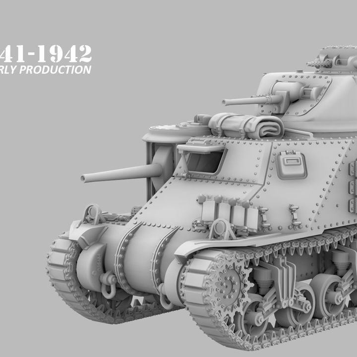 3D Printable M3 Lee Pack Early, Mid and Late production by Counlane Models