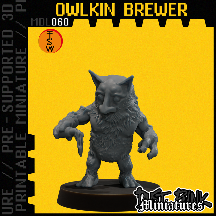 3D Printable MDL060 OWLKIN BREWER [PRE-SUPPORTED] by Django OCP