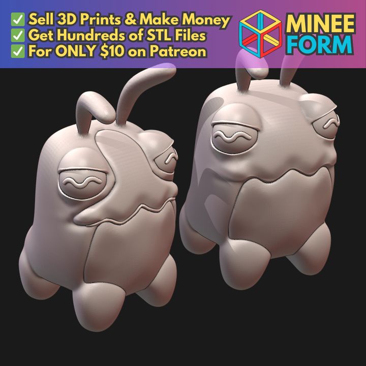 3D Printable Cute Alien Insect Dog Figurine Cute Things MineeForm FDM ...