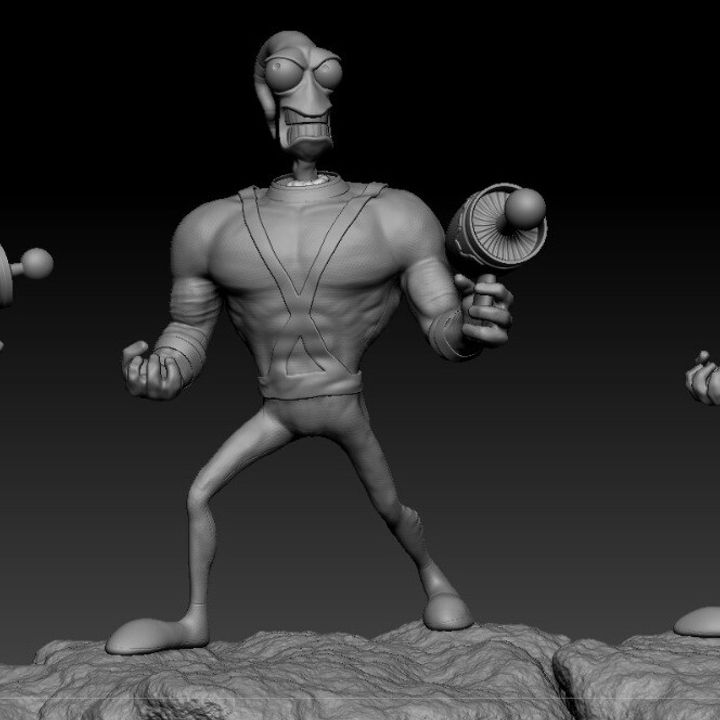 3D Printable Earthworm Jim FANART by Lucas Rey