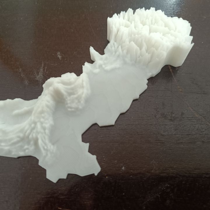 3D Printable topographical map of Pakistan by abs soh