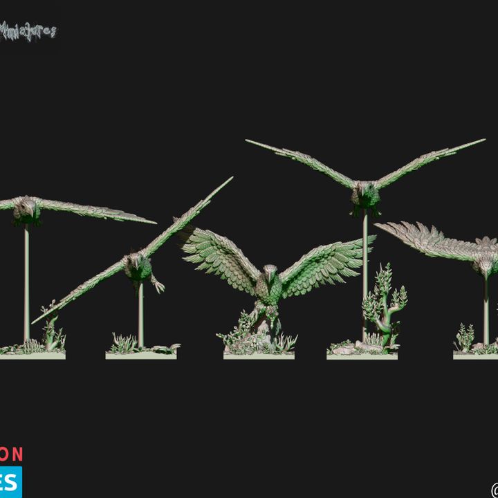 3D Printable Elven eagles (elf) by HoloMiniatures