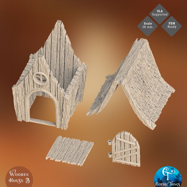 3D Printable Wooden House B by Gothic Things