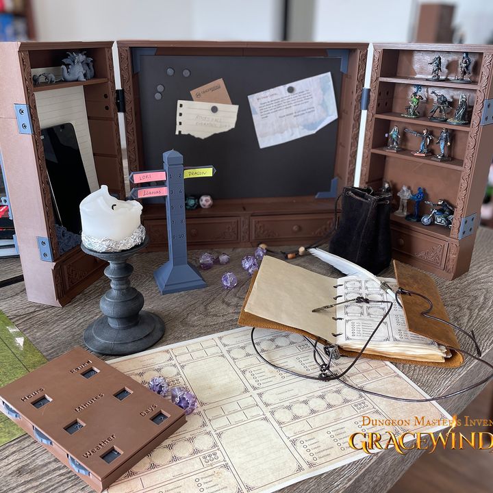 3D Printable DM Inventory: Miniature Display / Small DM Screen by ...