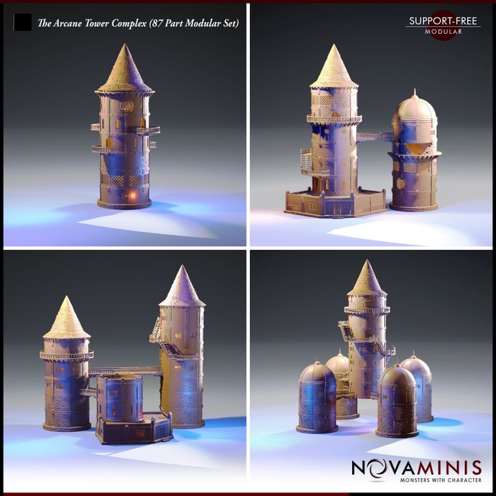 3D Printable Arcane Tower Complex by NovaMinis