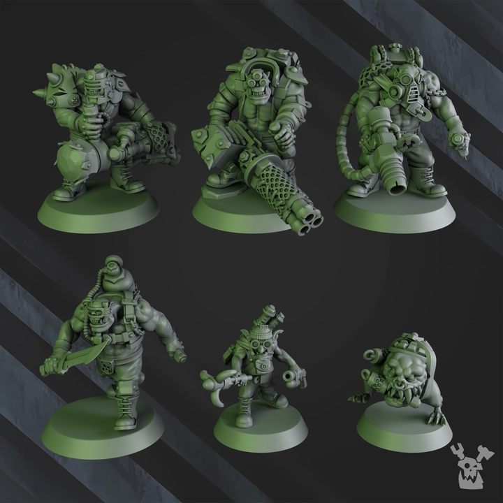 3D Printable Blak Orks Mob (part 2) by dakkadakka.store