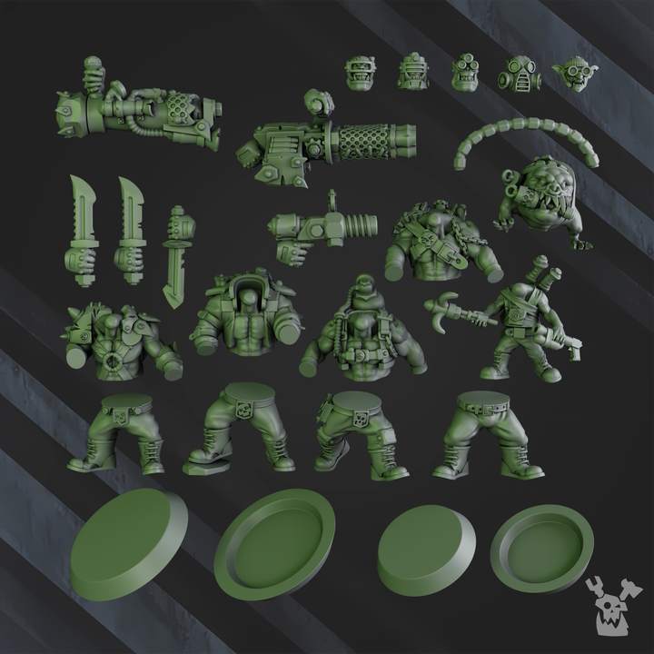 3D Printable Blak Orks Mob (part 2) by dakkadakka.store