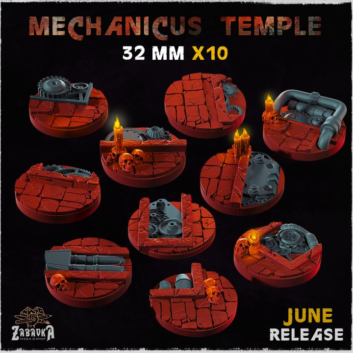3D Printable Mechanicus Temple - Bases & Toppers (Big Set++) by Zabavka ...