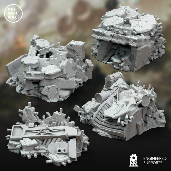 3D Printable Urban Medium Terrain by One Page Rules