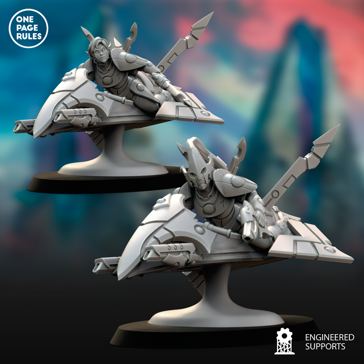 3D Printable Elite Protector on Jetbike - High Elf Fleets by One Page Rules