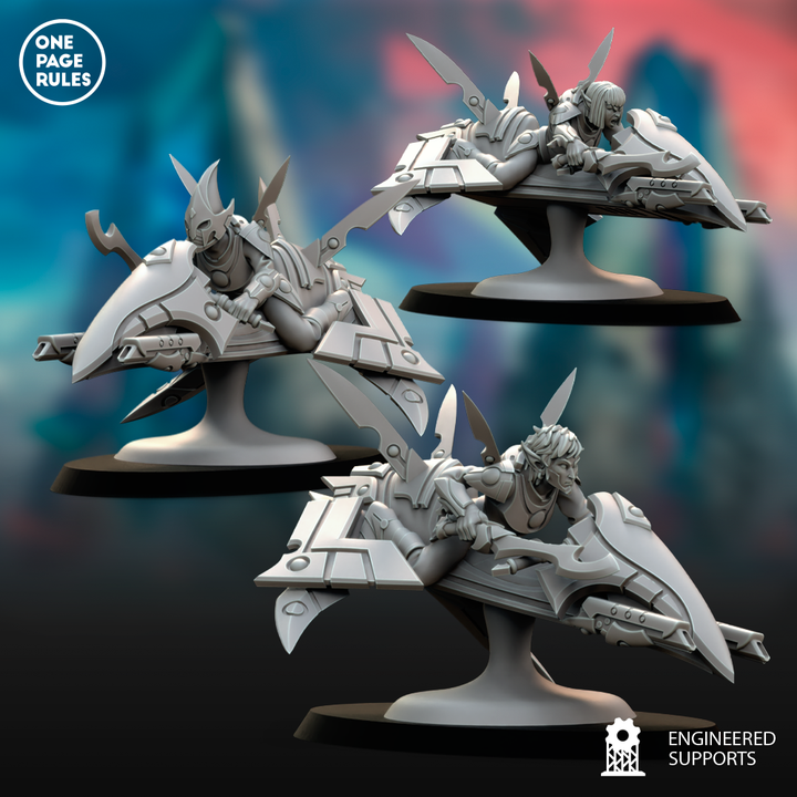 3D Printable Jetbike Strikers - High Elf Fleets by One Page Rules