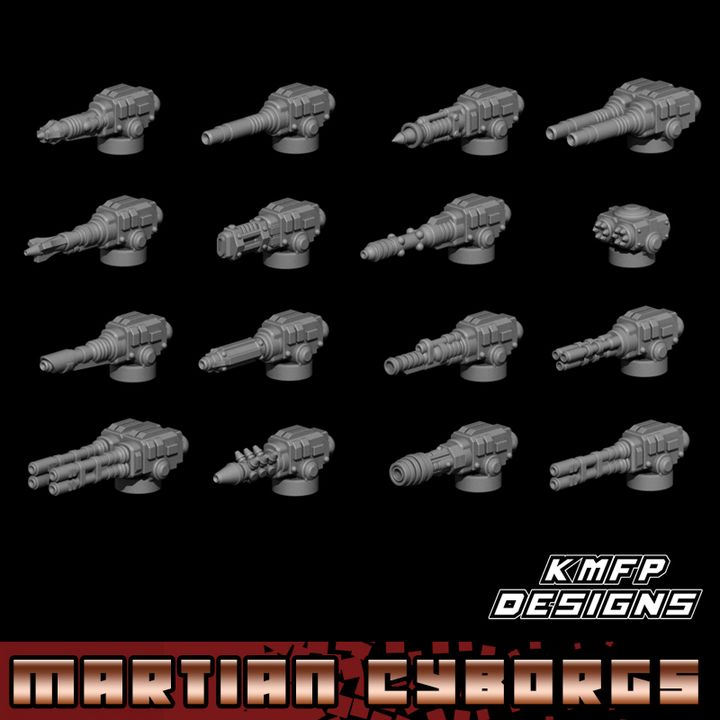 3D Printable Martian Cyborg Support Weapons by KMFP Designs