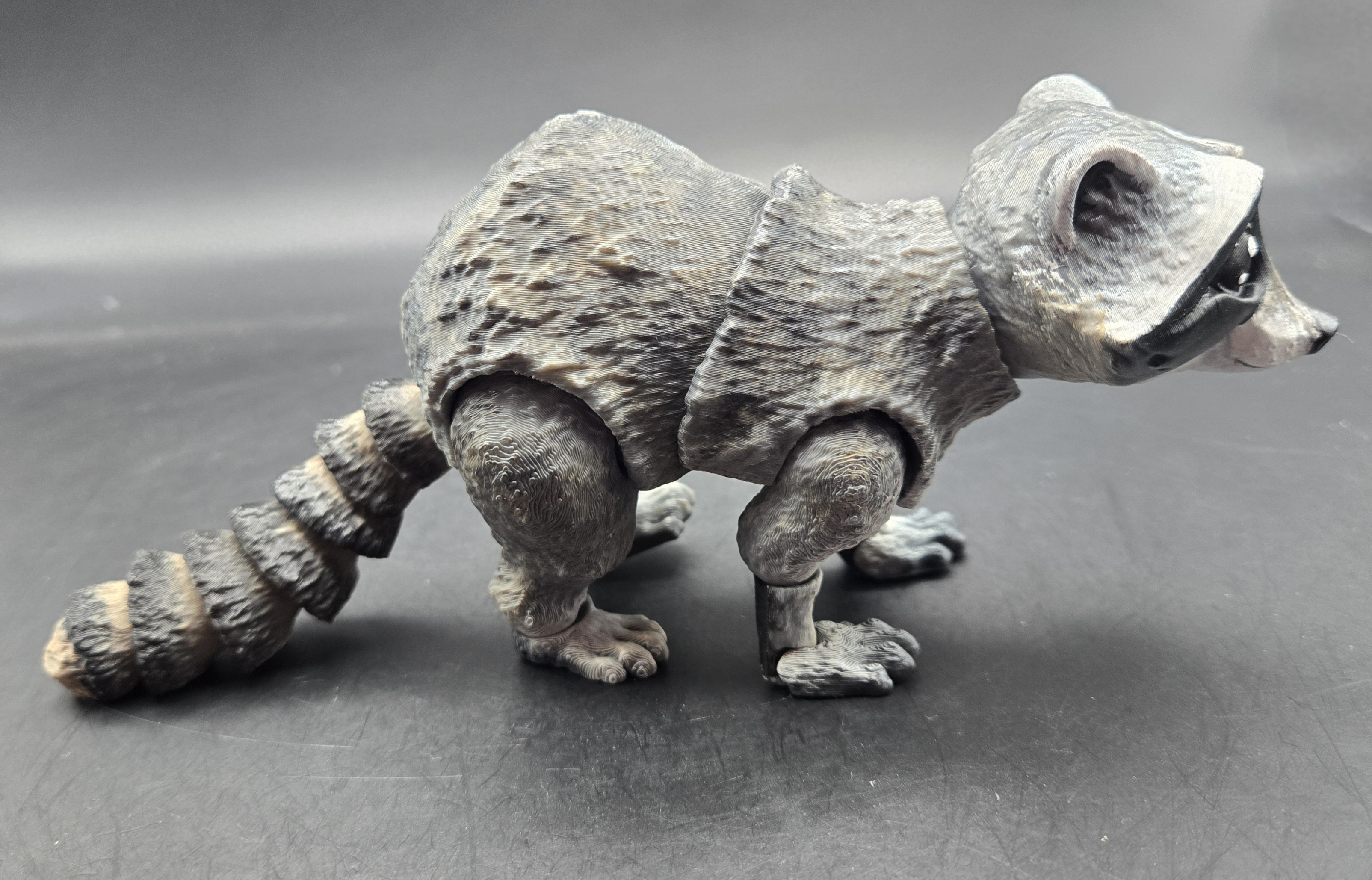 3D Printable Raccoon, Print-In-Place Body, Snap-Fit Head, Cute Flexi ...