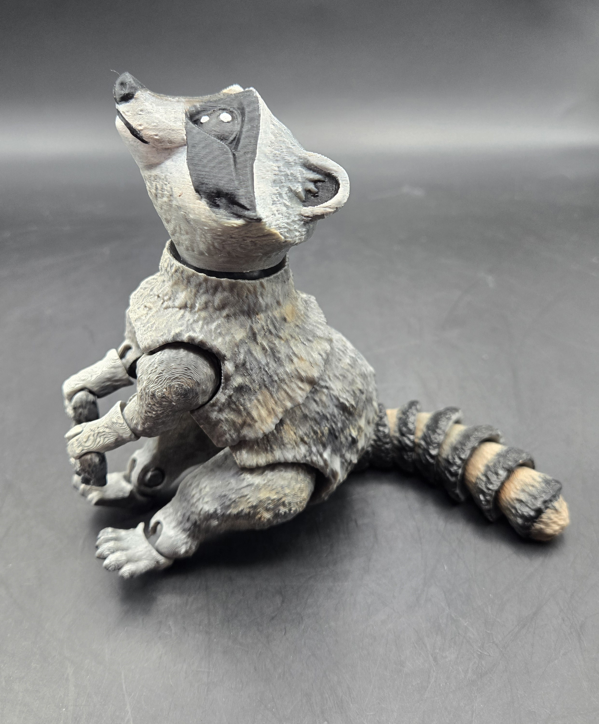 3D Printable Raccoon, Print-In-Place Body, Snap-Fit Head, Cute Flexi ...