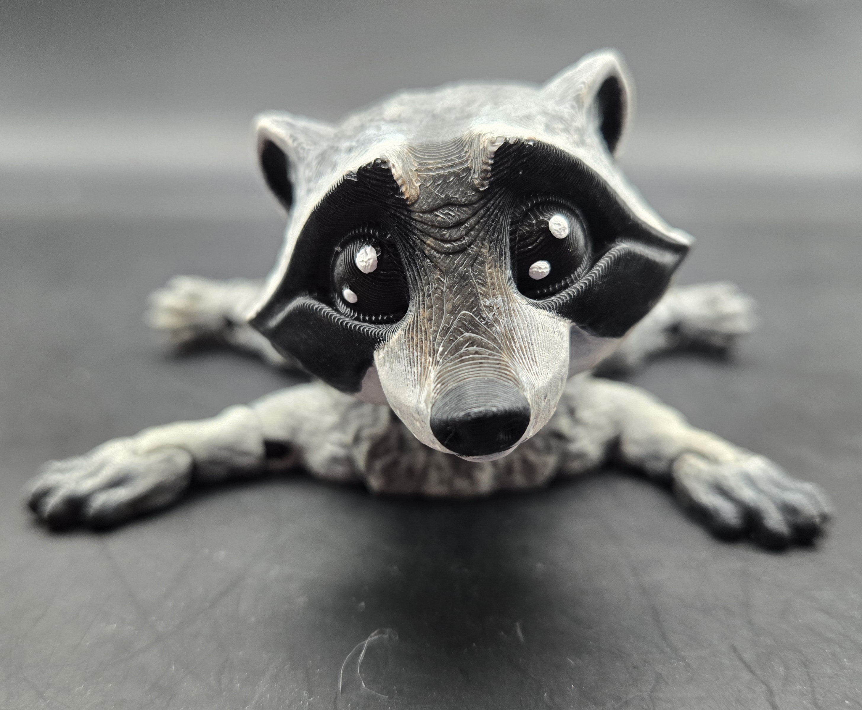 3D Printable Raccoon, Print-In-Place Body, Snap-Fit Head, Cute Flexi ...