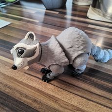 3D Printable Raccoon, Print-In-Place Body, Snap-Fit Head, Cute Flexi ...