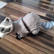 3D Printable Raccoon, Print-In-Place Body, Snap-Fit Head, Cute Flexi ...