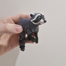 3D Printable Raccoon, Print-In-Place Body, Snap-Fit Head, Cute Flexi ...