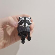 3D Printable Raccoon, Print-In-Place Body, Snap-Fit Head, Cute Flexi ...