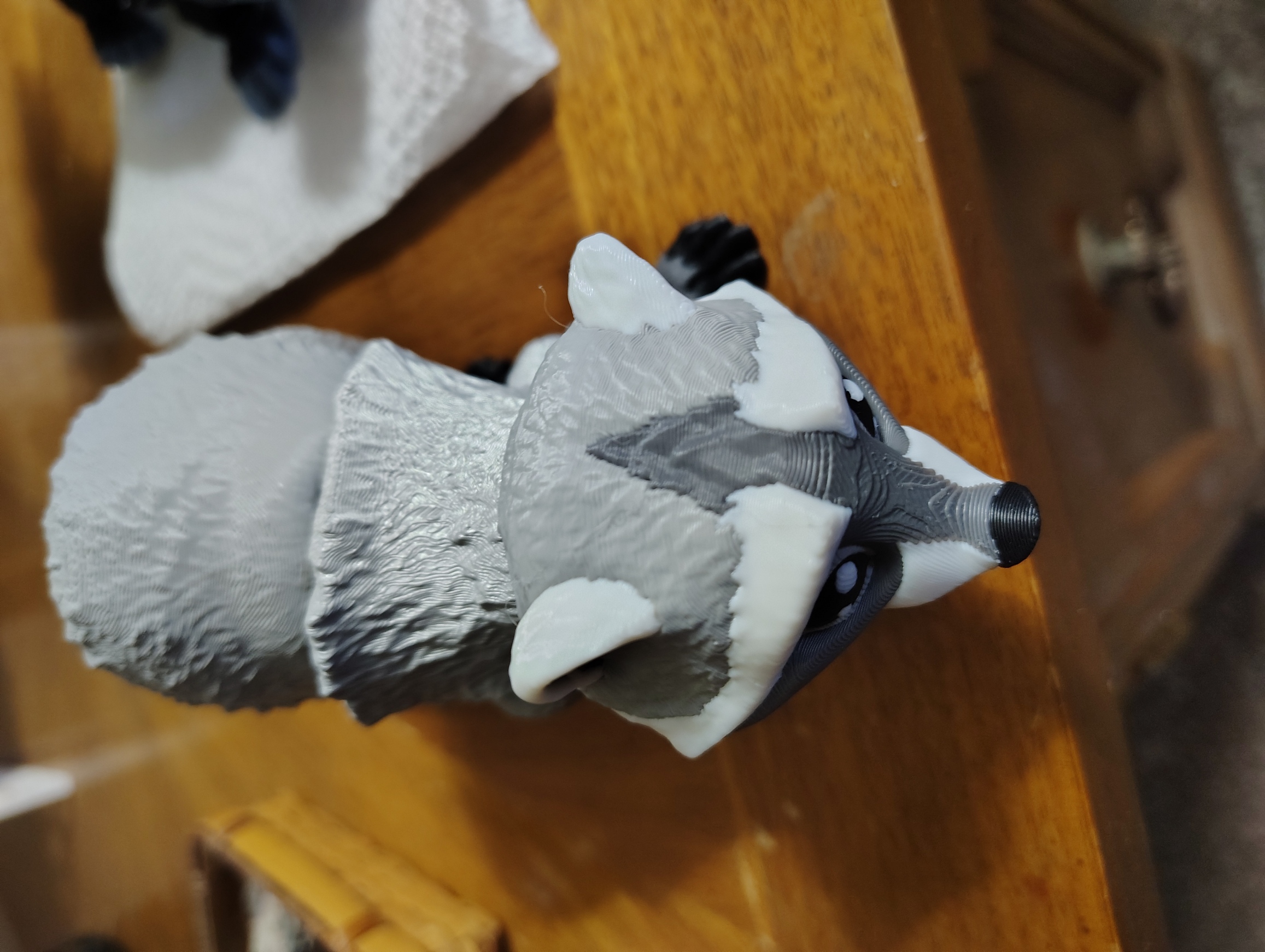 3D Printable Raccoon, Print-In-Place Body, Snap-Fit Head, Cute Flexi ...