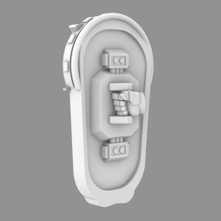 3D Printable Cyber Samurai Oni Style Mega Shield by BW Terrain & Forge